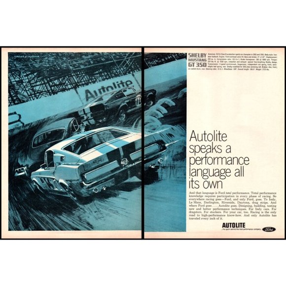 Ford | Art | 967 Ford Autolite Shelby Mustang Gt 35 2 Page Vintage ...